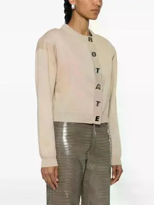 ROTATE BY BIRGER CHRISTENSEN Logo-lettering Cardigan - Neutrals