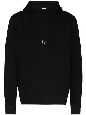 Sunspel Loopback Cotton Jersey Drawstring Hoodie - Black