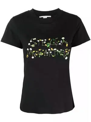 Stella McCartney Dandelion Logo-print T-shirt - Black