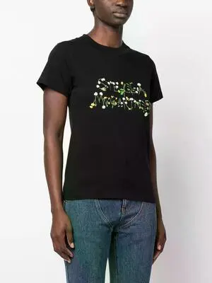 Stella McCartney Dandelion Logo-print T-shirt - Black