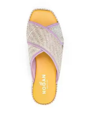 Hogan 660 Interwoven Raffia Slides