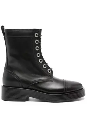 Casadei Calf Leather Combat Boots