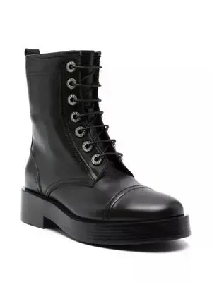 Casadei Calf Leather Combat Boots