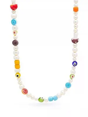 NIALAYA JEWELRY Pearl And Glass Bead Choker - White