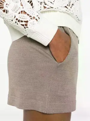 P.a.r.o.s.h Fine-knit Mini Shorts - Neutrals