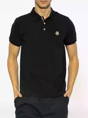 Moncler Appliqué Logo Polo Shirt - Blue