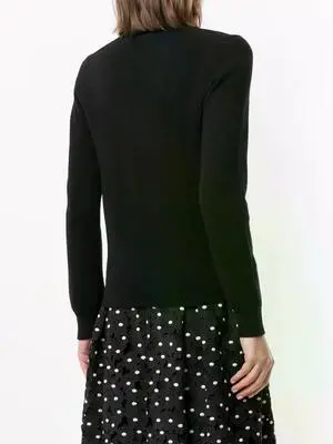 Play Comme Des Garcon Logo-embroidered V-neck Sweater