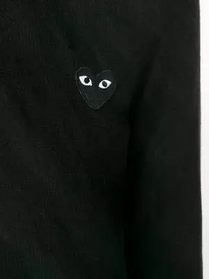 Play Comme Des Garcon Logo-embroidered V-neck Sweater