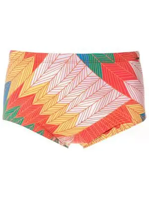 AMIR SLAMA Cocar Francês Print Trunks - Orange