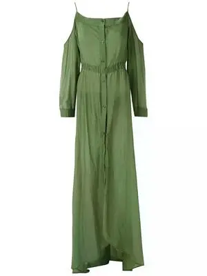 AMIR SLAMA Silk Maxi Dress - Green