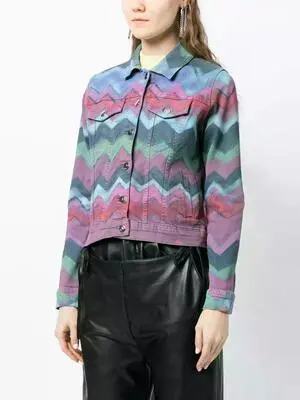 MADISON MAISON Zigzag-print Denim Jacket