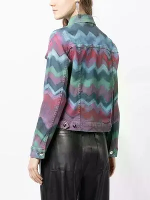 MADISON MAISON Zigzag-print Denim Jacket