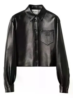 Miu Miu Leather Shirt Jacket