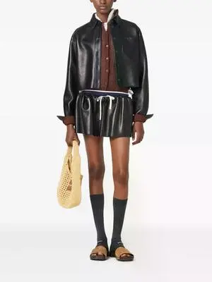 Miu Miu Leather Shirt Jacket