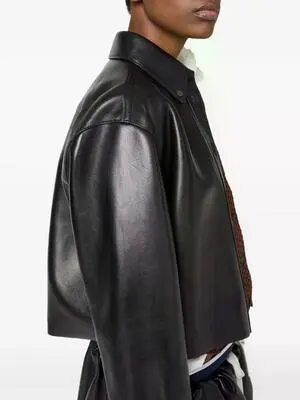 Miu Miu Leather Shirt Jacket