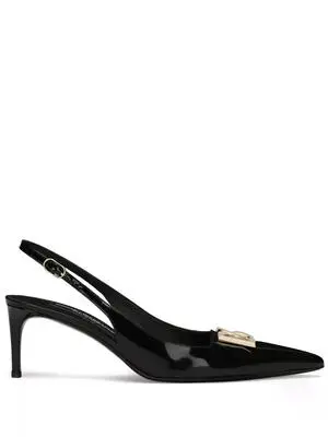 Dolce & Gabbana 60mm Logo-plaque Slingback Pumps - Black