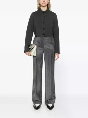 Pinko Single-breasted Cropped Jacket - Grey