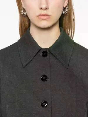 Pinko Single-breasted Cropped Jacket - Grey