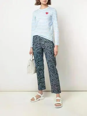 Play Comme Des Garcon Striped Long Sleeve Top