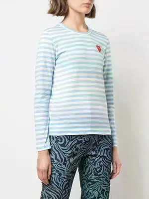 Play Comme Des Garcon Striped Long Sleeve Top