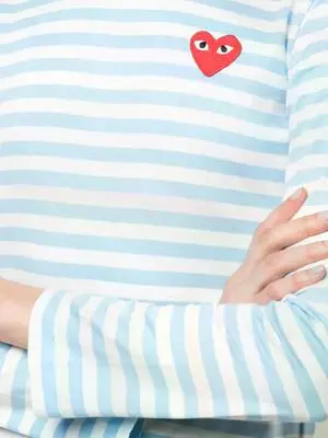 Play Comme Des Garcon Striped Long Sleeve Top