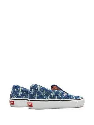 VANS X Supreme Slip-on Pro Hole Punch Denim Sneakers