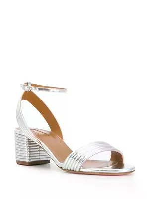 AQUAZZURA Sundance 50mm Metallic Sandals - Silver