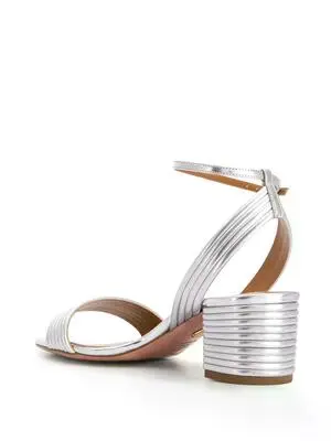 AQUAZZURA Sundance 50mm Metallic Sandals - Silver