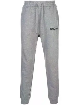 DELANTIC Logo-print Fleece Sweatpants - Grey