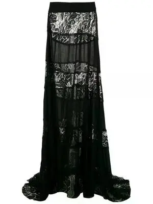 AMIR SLAMA Lace Panels Maxi Skirt