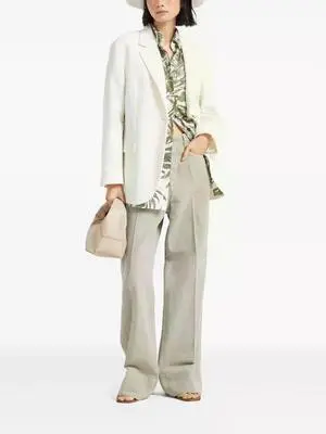 Brunello Cucinelli Silk Leaf-print Shirt