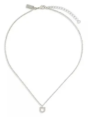 FERRAGAMO Gancini Crystal Necklace - Grey