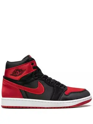 JORDAN Air 1 Satin High-Top Sneakers Black