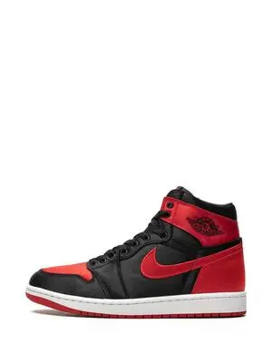 JORDAN Air 1 Satin High-top Sneakers - Black