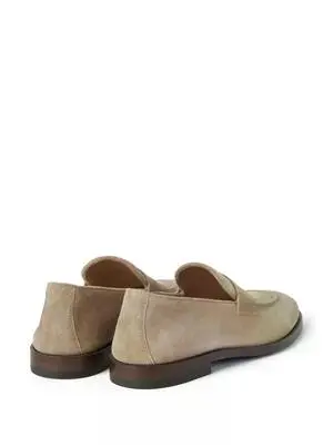 Brunello Cucinelli Suede Penny Loafers