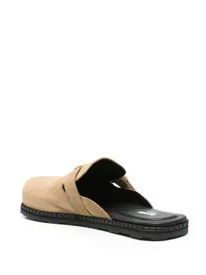 Moschino Suede Sabot With Buckle Detail