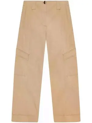 GANNI Mid-rise Cargo Trousers - Neutrals