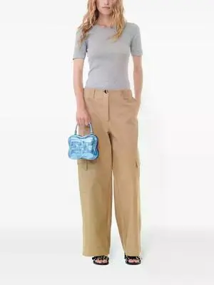 GANNI Mid-rise Cargo Trousers - Neutrals