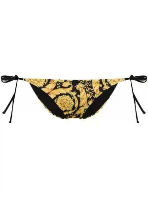 Versace Barocco-print Bikini Bottoms - Black