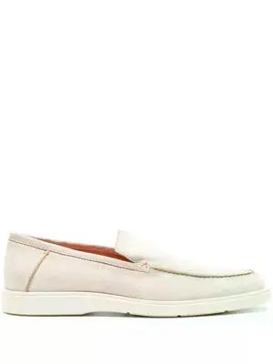 Santoni Almond-toe Suede Loafers