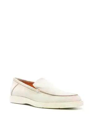 Santoni Almond-toe Suede Loafers