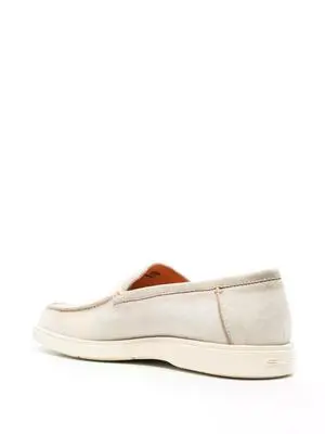 Santoni Almond-toe Suede Loafers