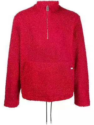 1017 Alyx 9sm Bouclé Half-zip Sweatshirt - Red