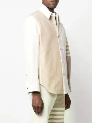 Thom Browne 4-bar Patchwork Denim Shirt