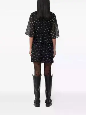 GANNI Butterfly Logo-pattern Tights