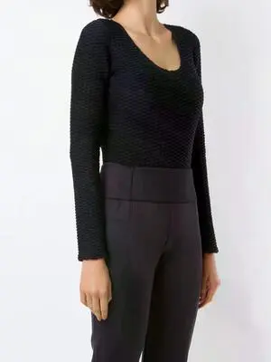 AMIR SLAMA Texture-effect Open Back Bodysuit