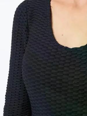 AMIR SLAMA Texture-effect Open Back Bodysuit