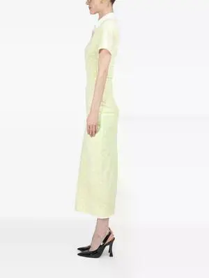 ROWEN ROSE Polka-dot Jersey Midi Dress