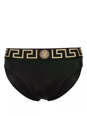 Versace Nylon-blend Swim Briefs With Medusa Motif - Black