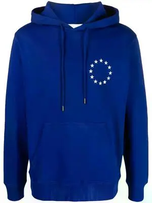 Études Studio Europa-print Organic Cotton Hoodie - Blue